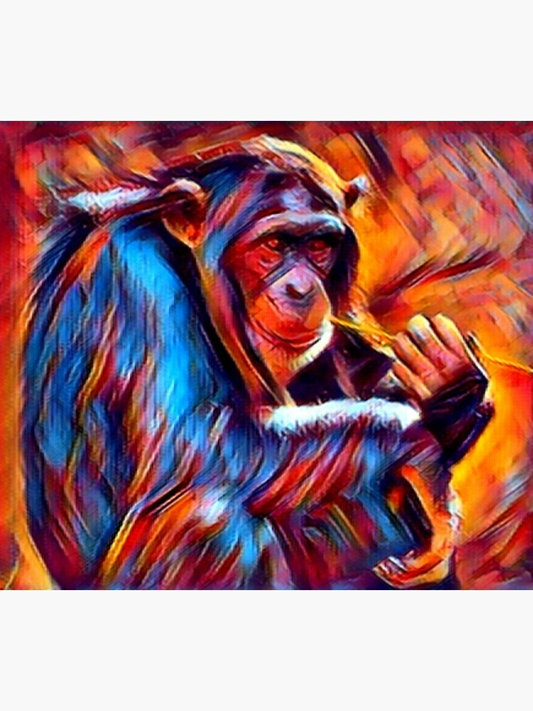 "Chimpanzee Cleans His Teeth Rainbow Art" Sticker for Sale by ...