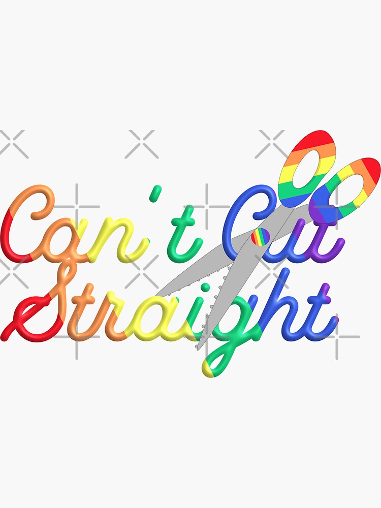 "Can't Cut Straight " Sticker for Sale by MadMaker | Redbubble