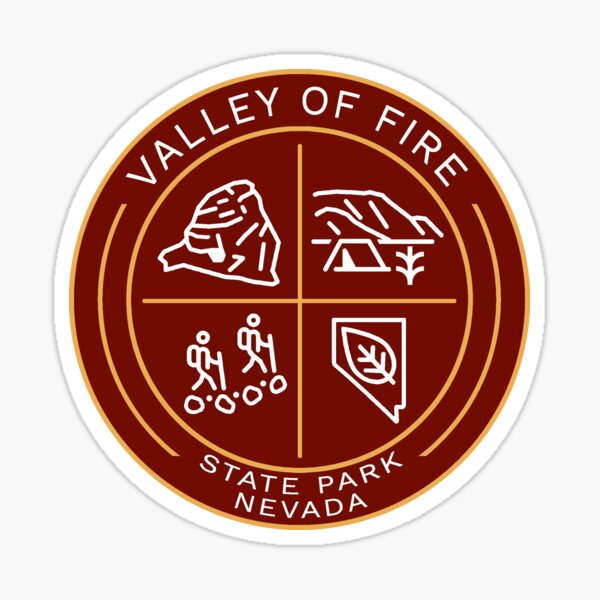 "Valley of Fire State Park Heraldic Logo" Sticker for Sale by VanyaKar ...