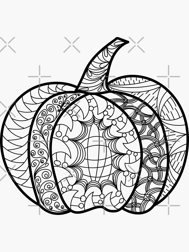 "Halloween zentangle pumpkins Autumn Thanksgiving" Sticker for Sale by ...