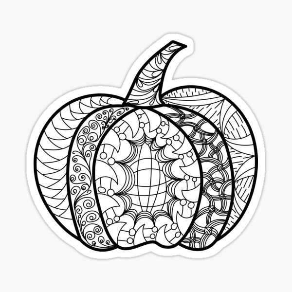 "Halloween zentangle pumpkins Autumn Thanksgiving" Sticker for Sale by ...