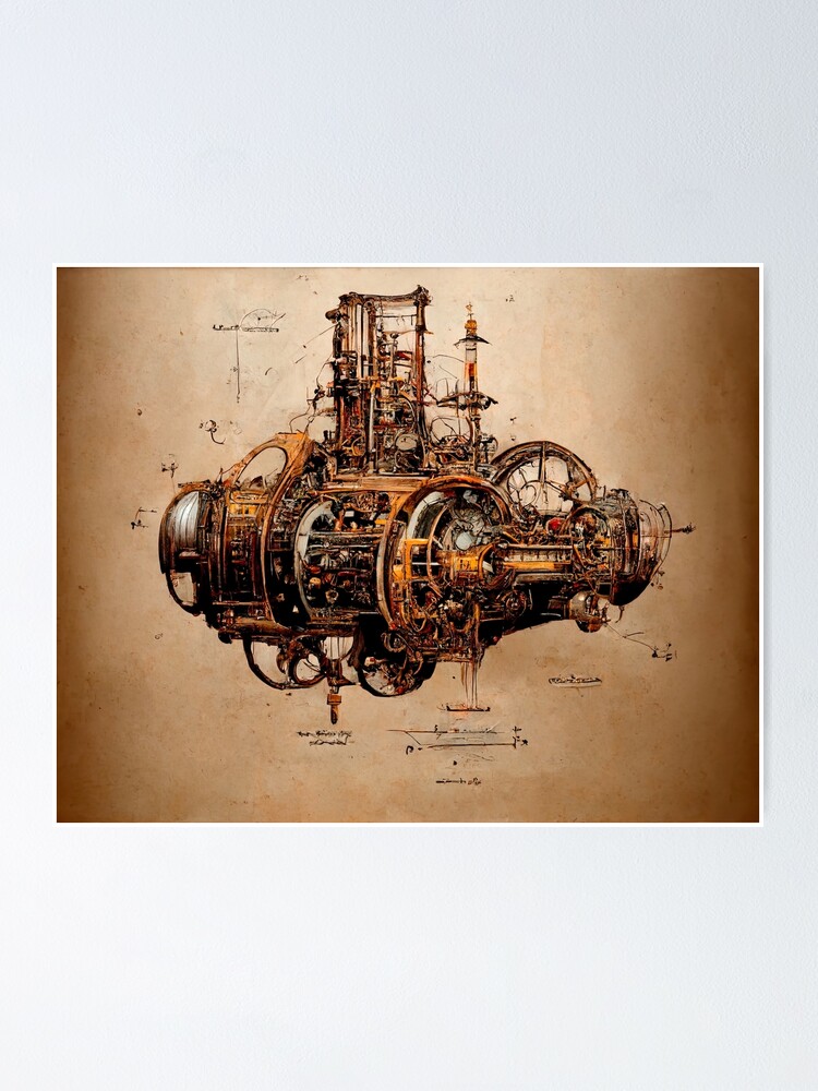"STEAMPUNK TECHNICAL SCHEMATIC" Poster by Neo-Pictor | Redbubble