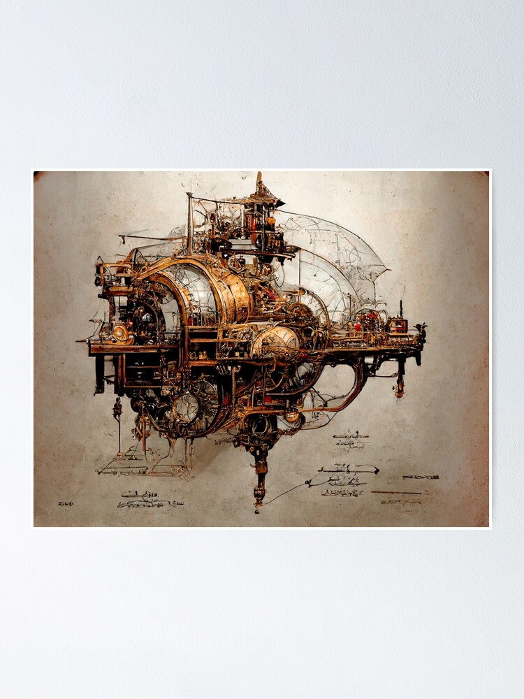 "STEAMPUNK TECHNICAL SCHEMATIC" Poster by Neo-Pictor | Redbubble