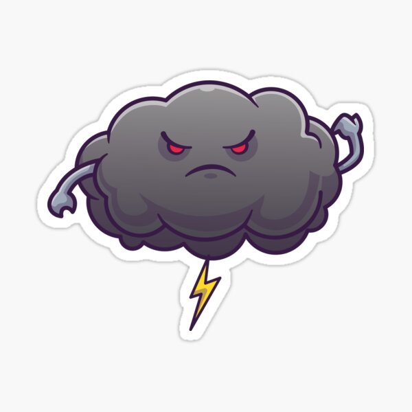 "Cute Angry Cloud Storm" Sticker for Sale by SamirElh77 | Redbubble