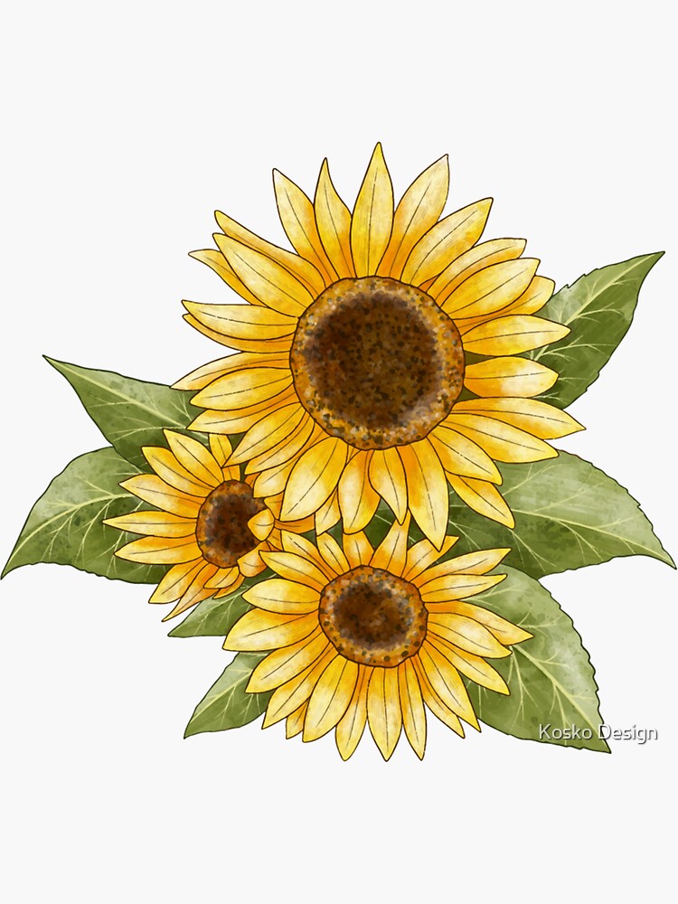 "Little Sunflowers" Sticker for Sale by xkoskooo | Redbubble