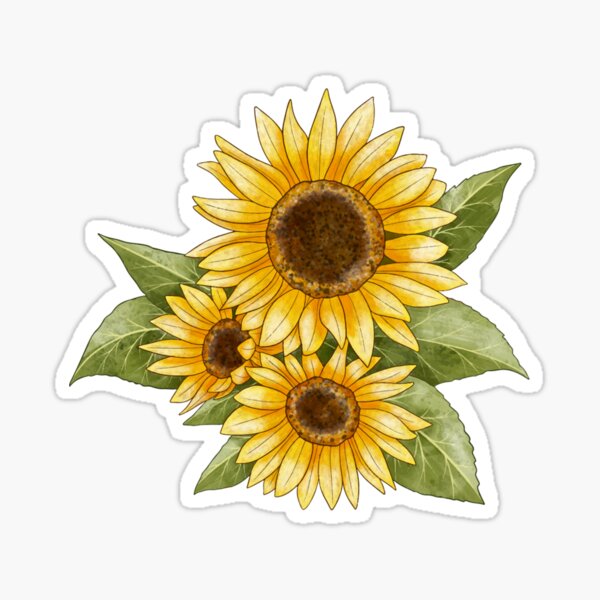 "Little Sunflowers" Sticker for Sale by xkoskooo | Redbubble