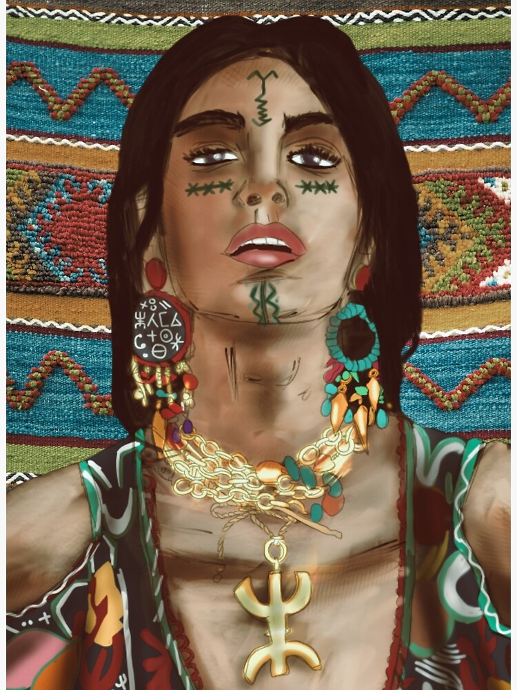 "Morocco Kabyle Amazigh woman portrait berbere arif vibes oriental " Art Print for Sale by ...