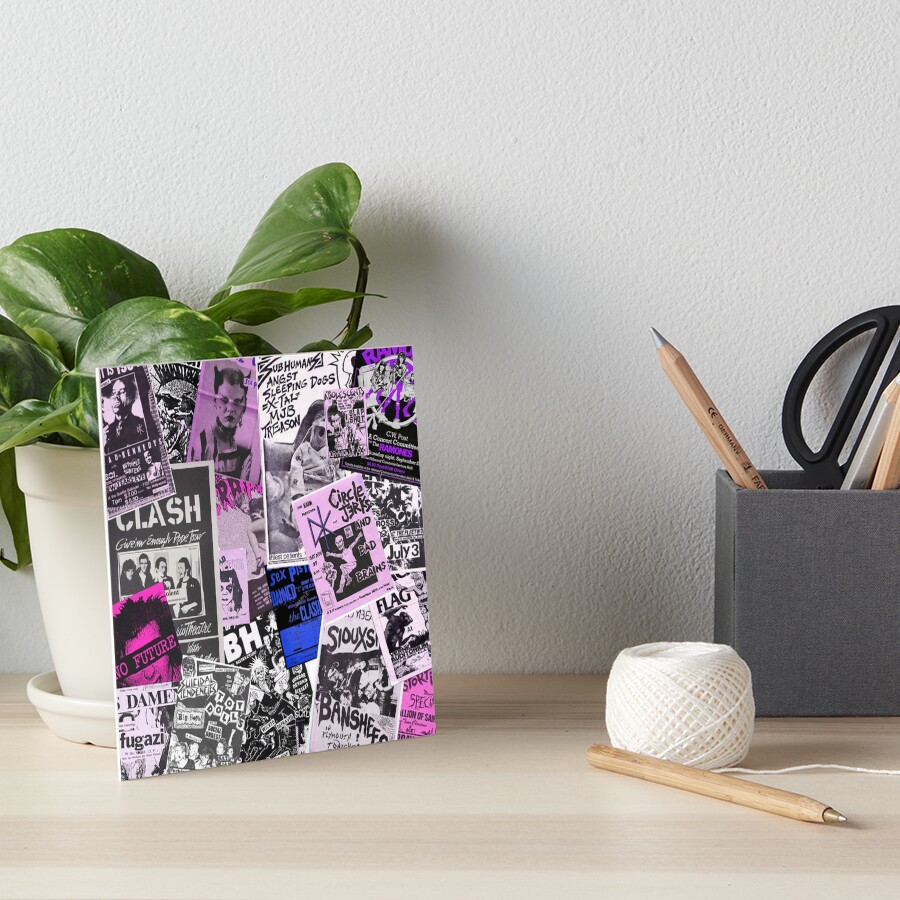 "Punk Rock Bands Flyers Collage Aesthetic Punk Colors" Art Board Print ...