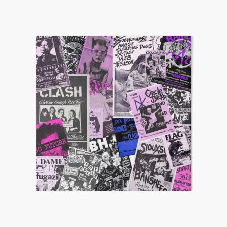 "Punk Rock Bands Flyers Collage Aesthetic Punk Colors" Art Board Print ...