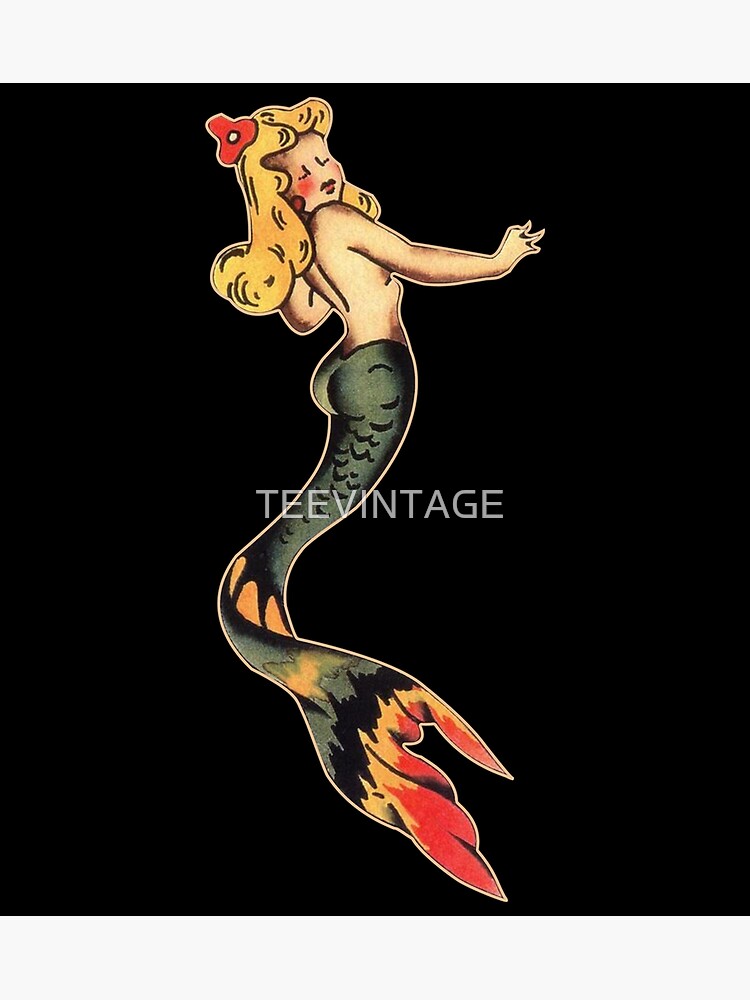 Sailor Jerry Mermaid Poster For Sale By Teevintage Redbubble