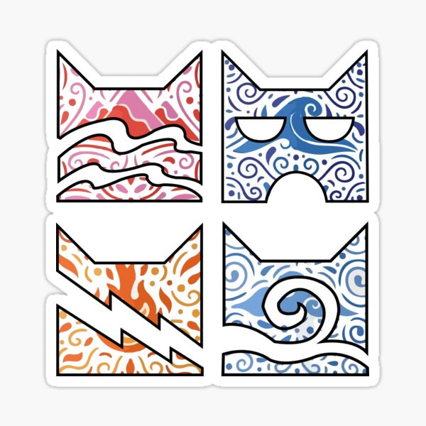 "Classic Four Warriors / Elements / Four Cats" Sticker for Sale by ...
