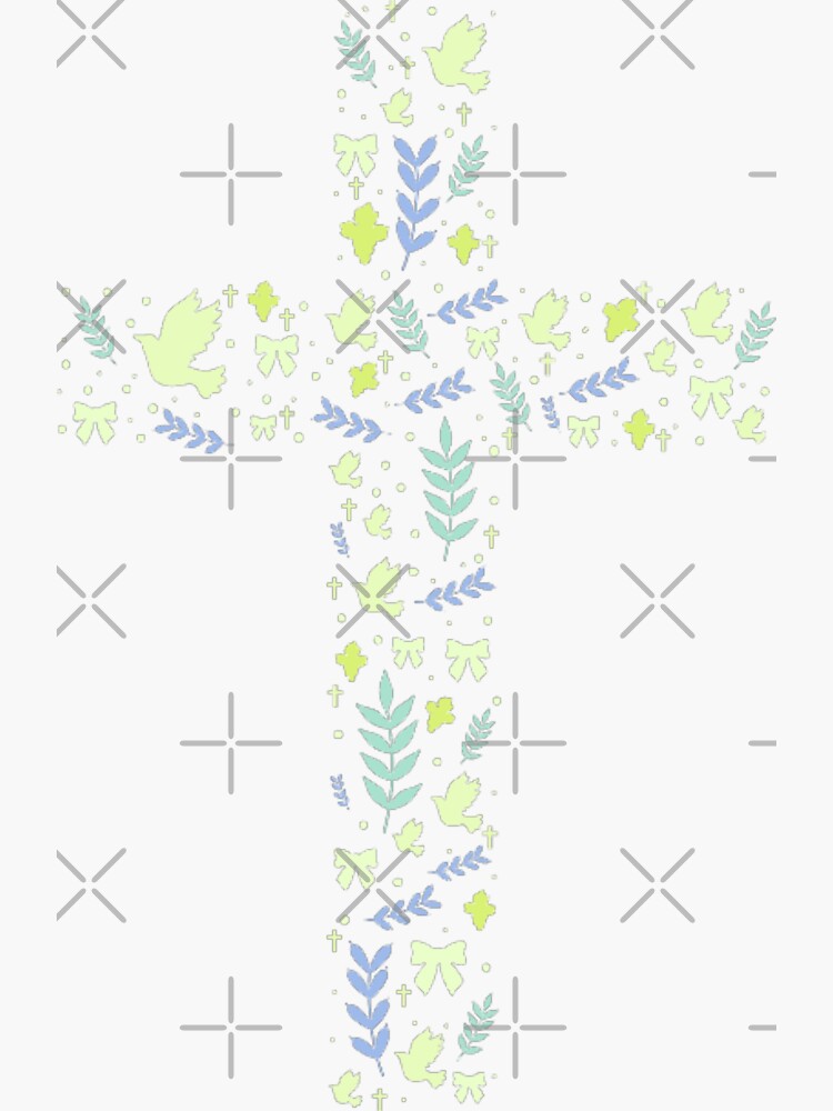 "Cross With Little Flowers" Sticker for Sale by CorneliusDesign | Redbubble
