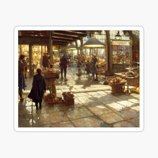 "Busy bazaar" Sticker for Sale by painting-ideas | Redbubble
