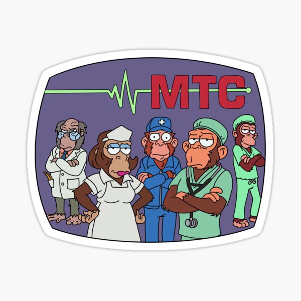 "MTC: Monkey Trauma Center" Sticker for Sale by thebcarts | Redbubble