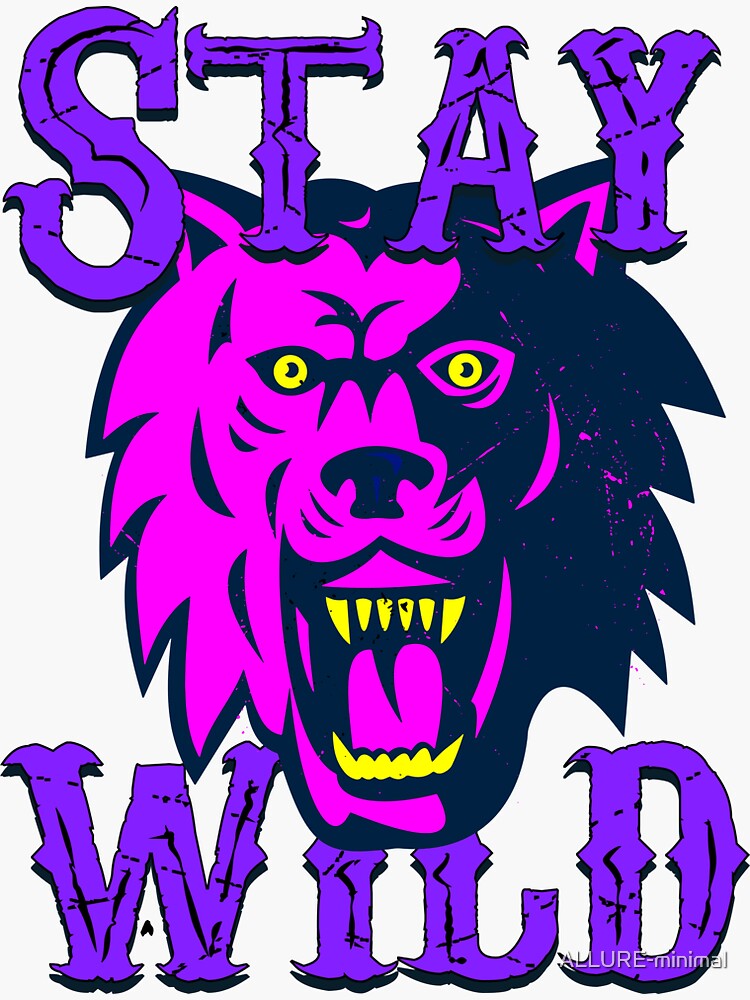 "Stay Wild Club Ben Azelart Merch - angry wolf - energetic pink color ...