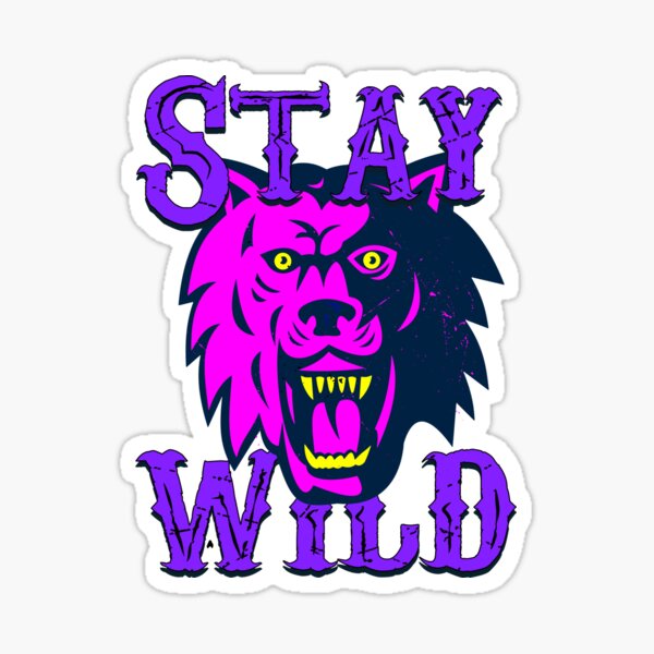 "Stay Wild Club Ben Azelart Merch - angry wolf - energetic pink color ...