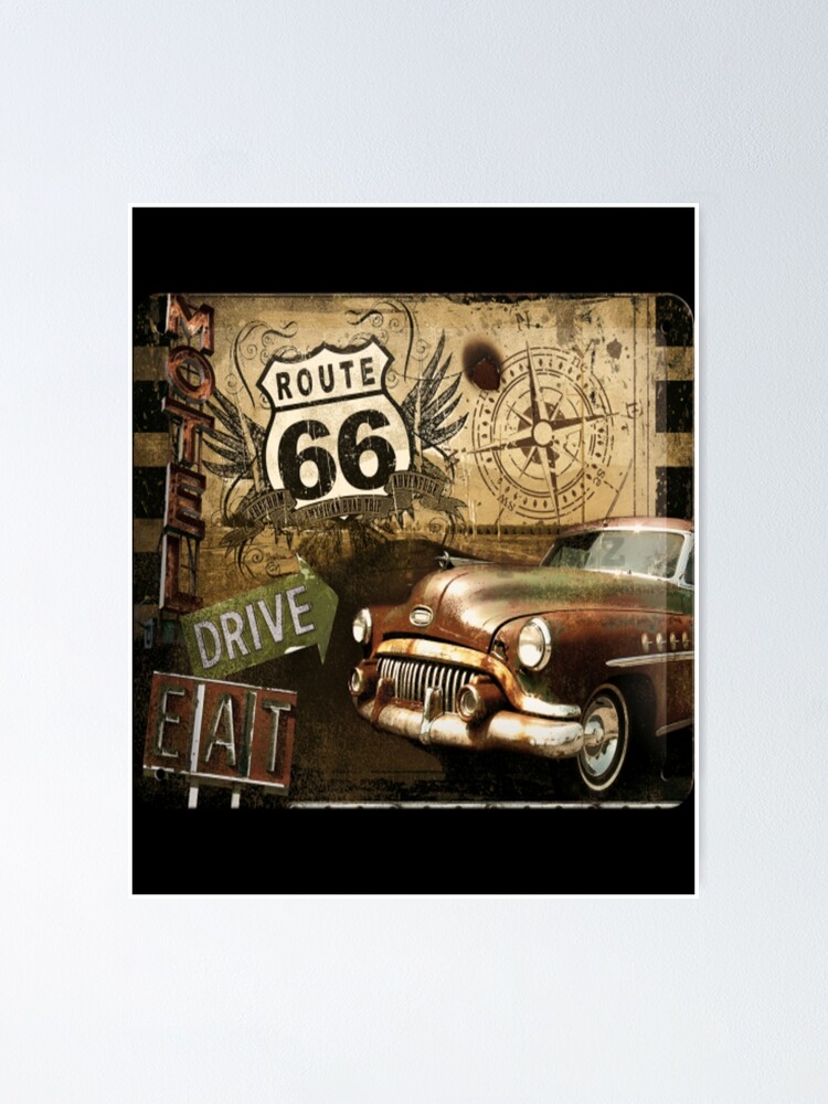 "Vintage Route 66" Poster for Sale by ErnadHasic | Redbubble