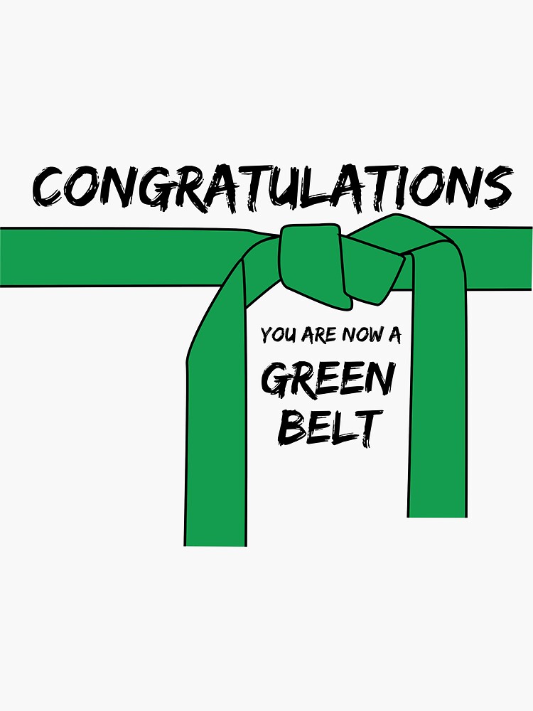 "Green Belt Congratulations Sticker - for Martial Arts - Taekwondo ...