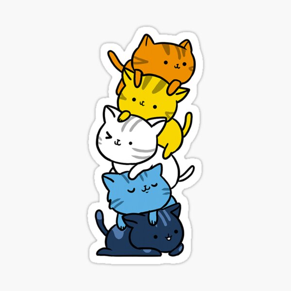 "Kawaii Cat Pile Aroace Pride Flag" Sticker for Sale by finishedcurrenc ...