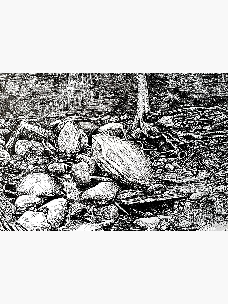 "Roots Run Deep Sketchy Trees Ink Drawing" Sticker for Sale by ...