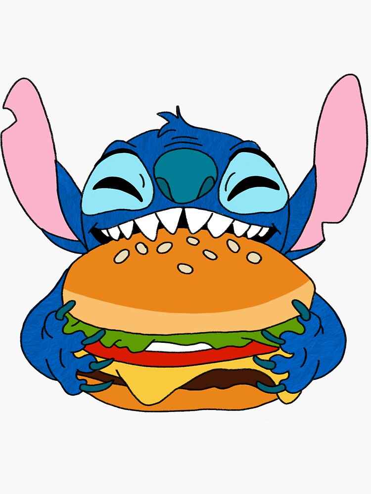"fanart burger stitch" Sticker for Sale by wildmoonent | Redbubble