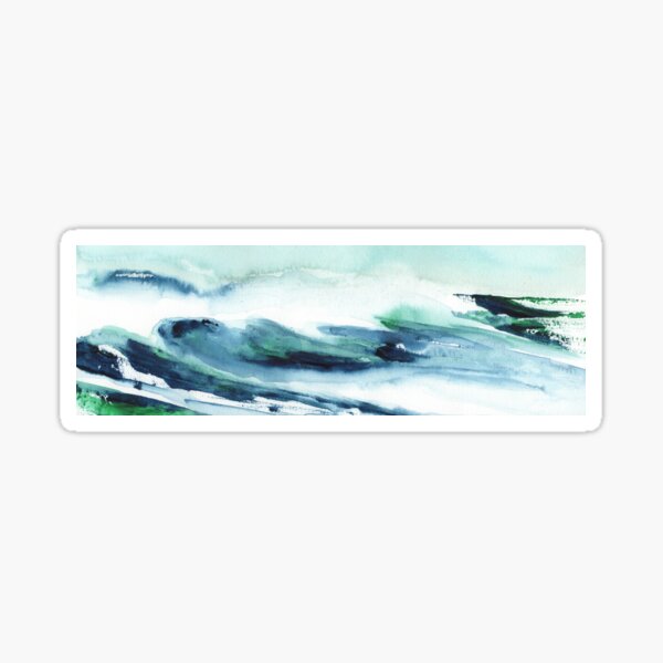 "Abstract Waves Ocean Watercolor Seascape" Sticker for Sale by ...