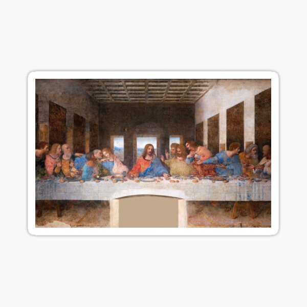 "Better food better mood, Leonardo da Vinci The last supper." Sticker ...