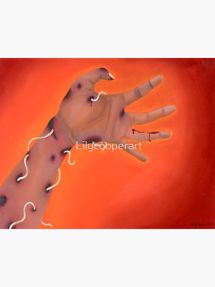 "Creepy Halloween hand with worms" Sticker for Sale by Lilycooperart ...
