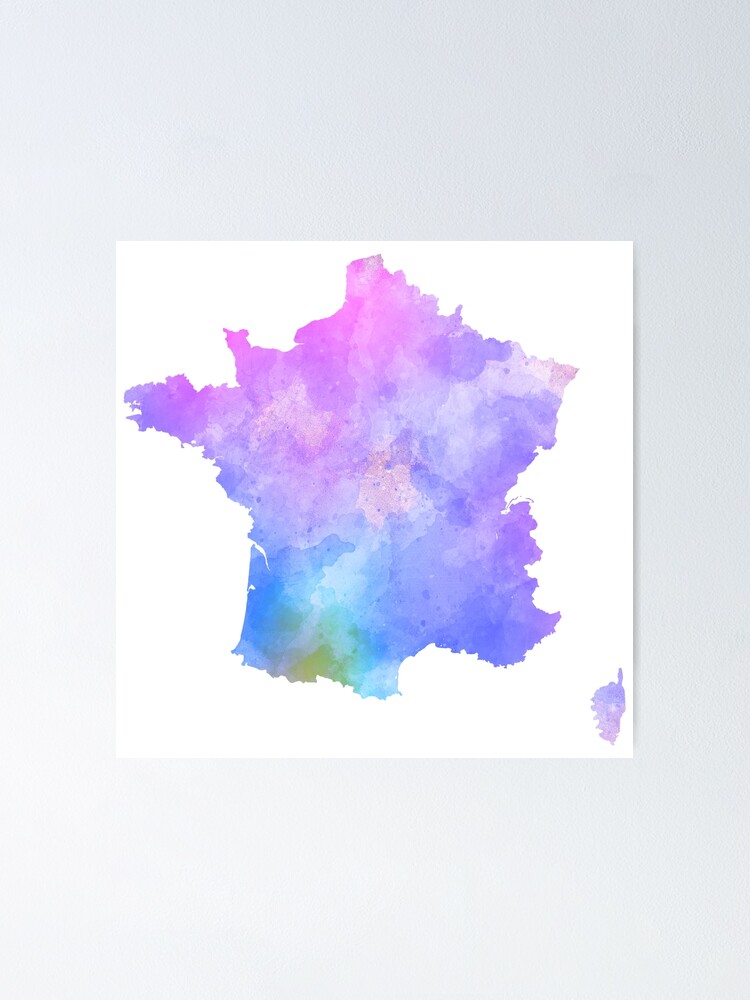 "France Map Purple Shaded" Poster for Sale by lukassfr | Redbubble