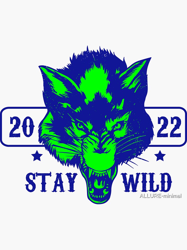 "Stay Wild Club Ben Azelart Merch - angry wolf - energetic yellow color ...