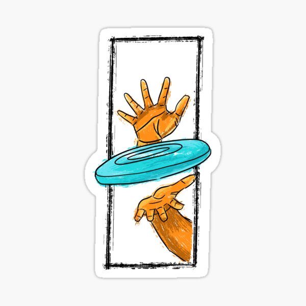 "hand-drawn ultimate frisbee sticker pancake" Sticker for Sale by ...