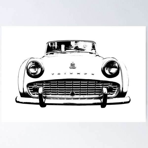 "Triumph TR3 British classic car monoblock black" Poster for Sale by ...
