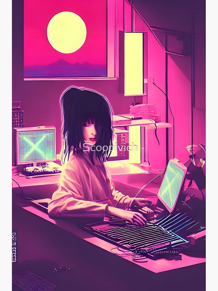 "Cyberpunk Tokyo Aesthetic hacker computer science Japanese" Poster for ...