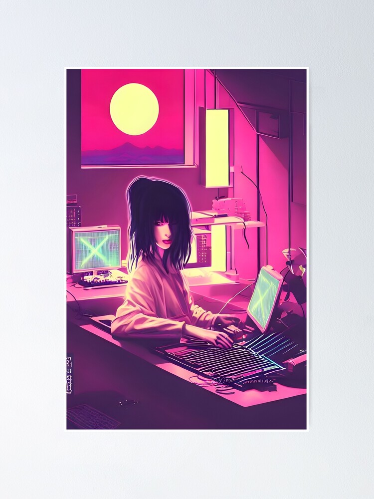 "Cyberpunk Tokyo Aesthetic hacker computer science Japanese" Poster for ...