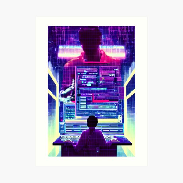 "Hacker computer science Japanese Cyberpunk Tokyo Aesthetic" Art Print ...