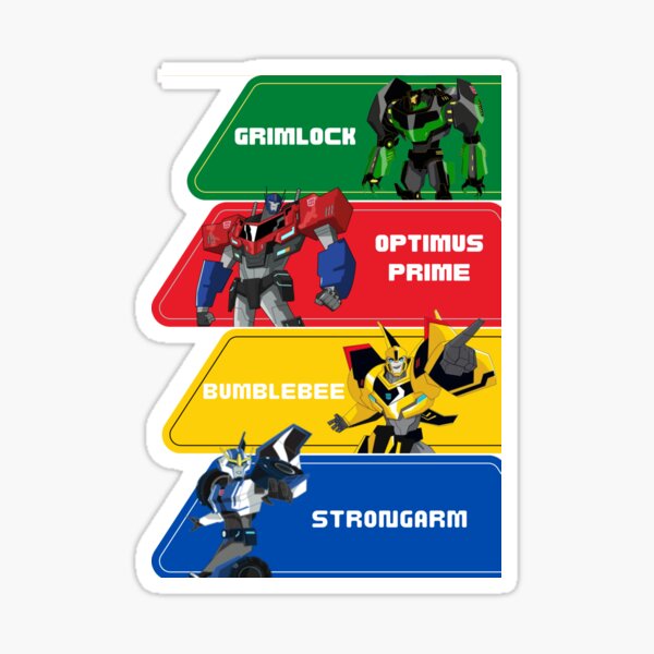 "four robots in disguise" Sticker for Sale by rolandos | Redbubble