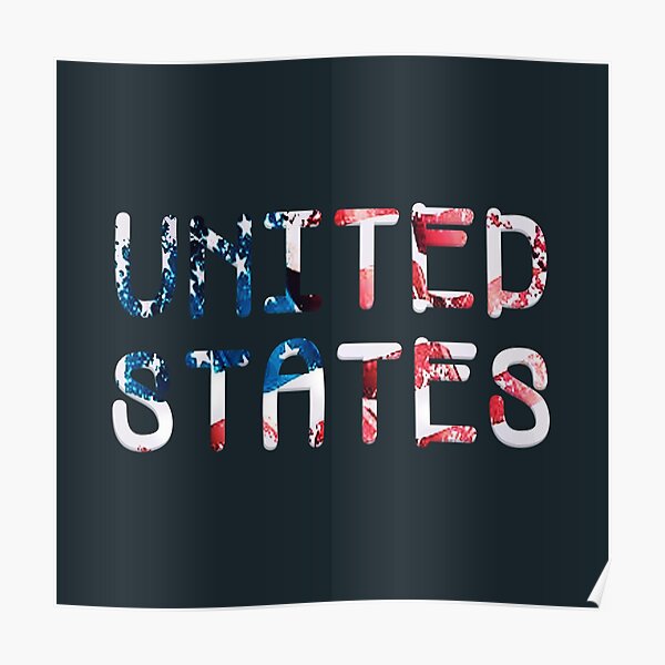 "united states, letters " Poster for Sale by CraktmanShop | Redbubble
