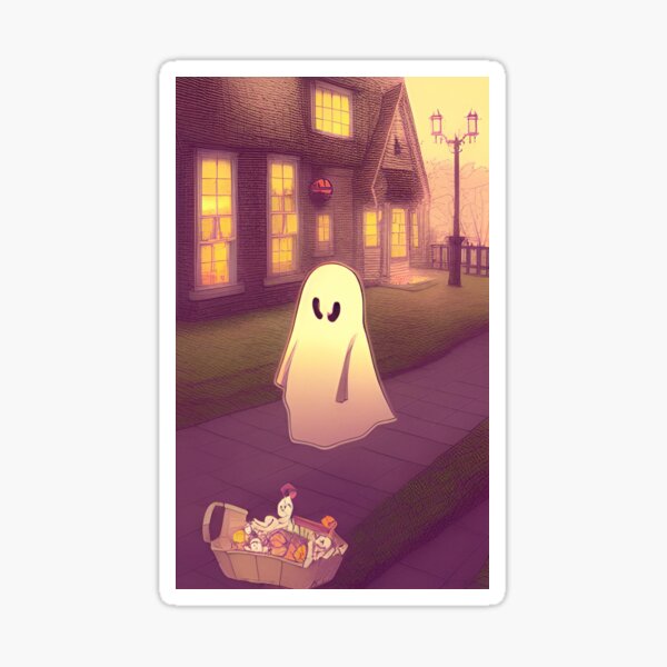"Grumpy Ghost" Sticker for Sale by InnerLayersArt | Redbubble