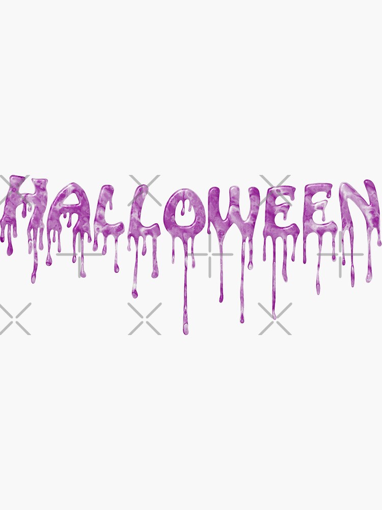 Funky Purple Marble Halloween Lettering Dripping Spooky Sticker For Sale By Digillusion