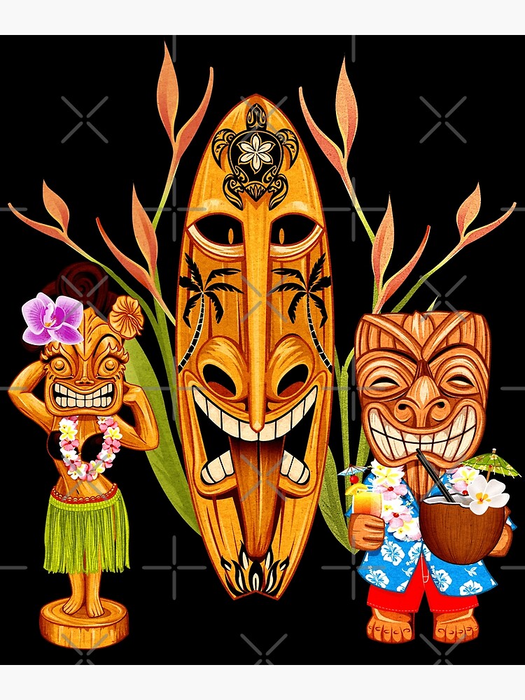 "Vintage Aloha Hawaiian Tiki Hula " Poster for Sale by joseech | Redbubble