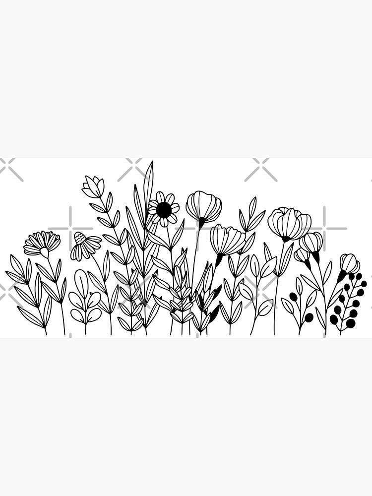 "Wildflowers line graphics artwork" Poster for Sale by BlackJader ...