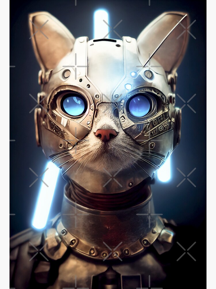 "Cyborg Cats of the Future Three" Sticker for Sale by theblueofmyeye ...