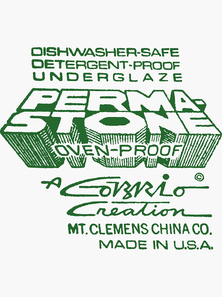 "Perma-stone Oven-Proof" Sticker for Sale by ceramicshirts | Redbubble
