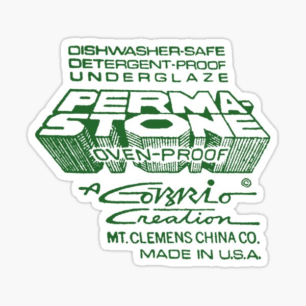 "Perma-stone Oven-Proof" Sticker for Sale by ceramicshirts | Redbubble