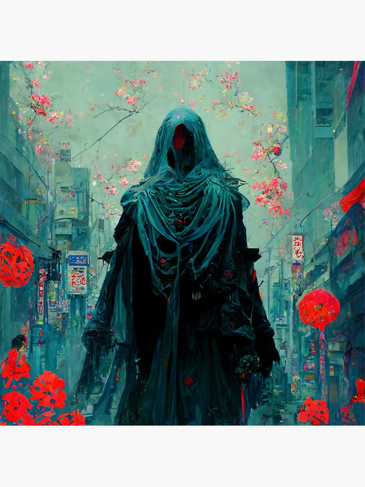 "Shinigami Japanese Grim Reaper" Sticker for Sale by friskyfoxtrot ...