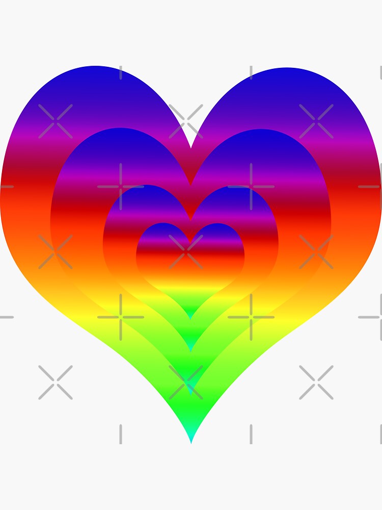 "Rainbow Gradient Nested Hearts color pallet 2" Sticker for Sale by ...