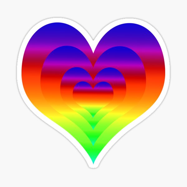 "Rainbow Gradient Nested Hearts color pallet 2" Sticker for Sale by ...