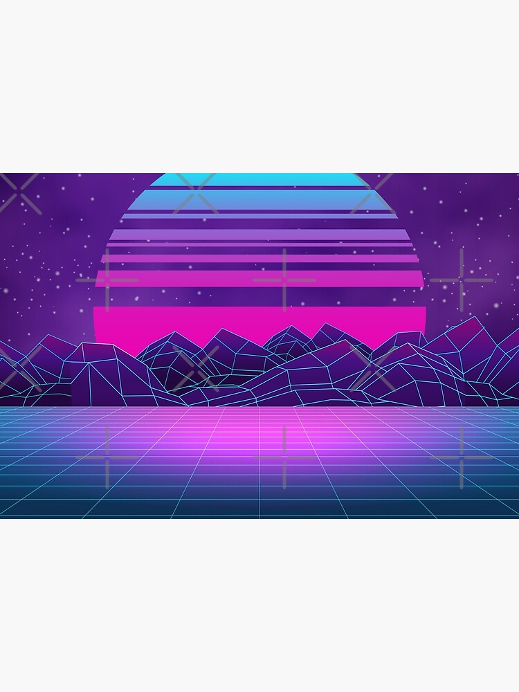 Synthwave Vaporwave Aesthetics Bath Mat