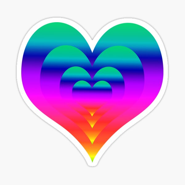 "Rainbow Gradient Nested Hearts color pallet 3" Sticker for Sale by ...