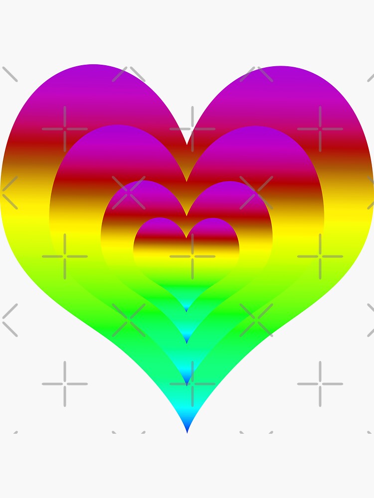 "Rainbow Gradient Nested Hearts color pallet 4" Sticker for Sale by ...